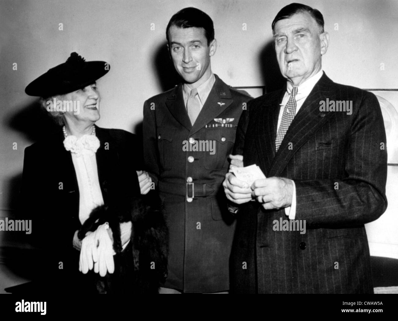 COLONEL JAMES STEWART with his parents, 9/1/45. Courtesy: CSU Archives ...