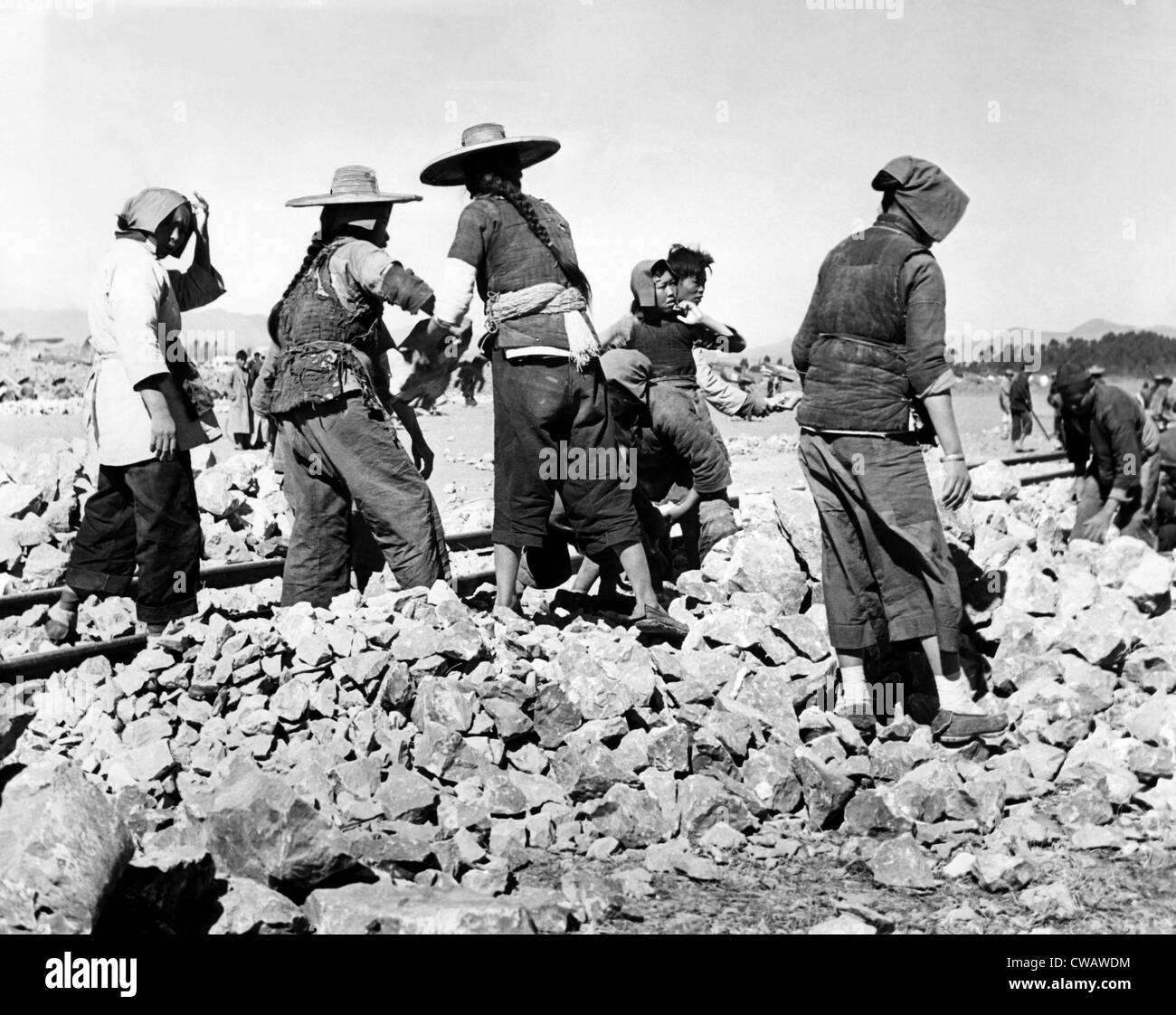 Chinese women building a railroad by hand. 4/8/43 Courtesy: CSU ...