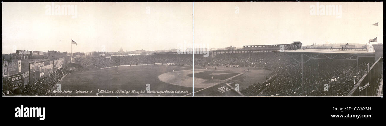 Fenway Park, Boston. Game 3 of the World Series. Boston Braves vs ...