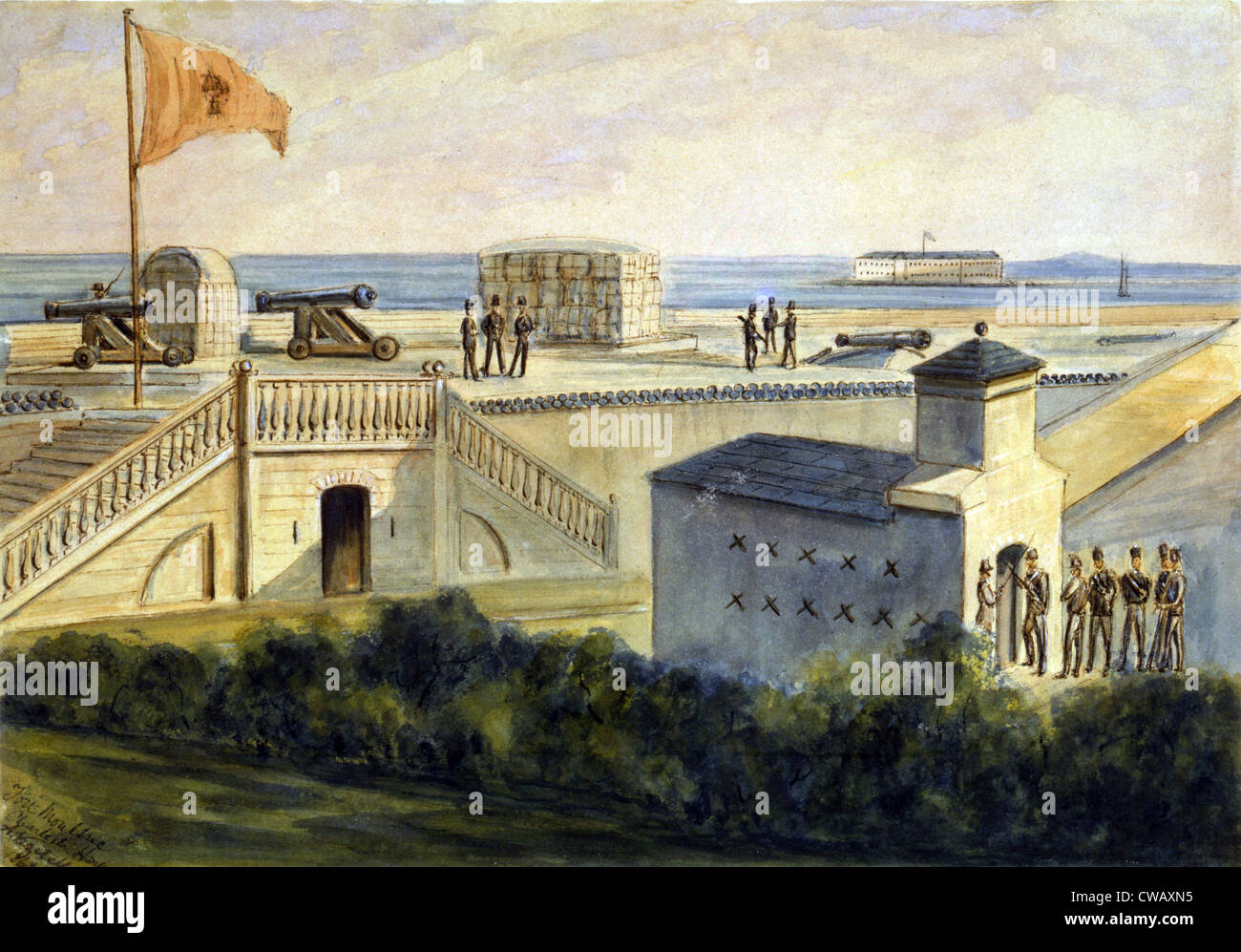 The Civil War, Fort Moultrie, Charleston Harbor, by A. Vizitelly, 1861 ...