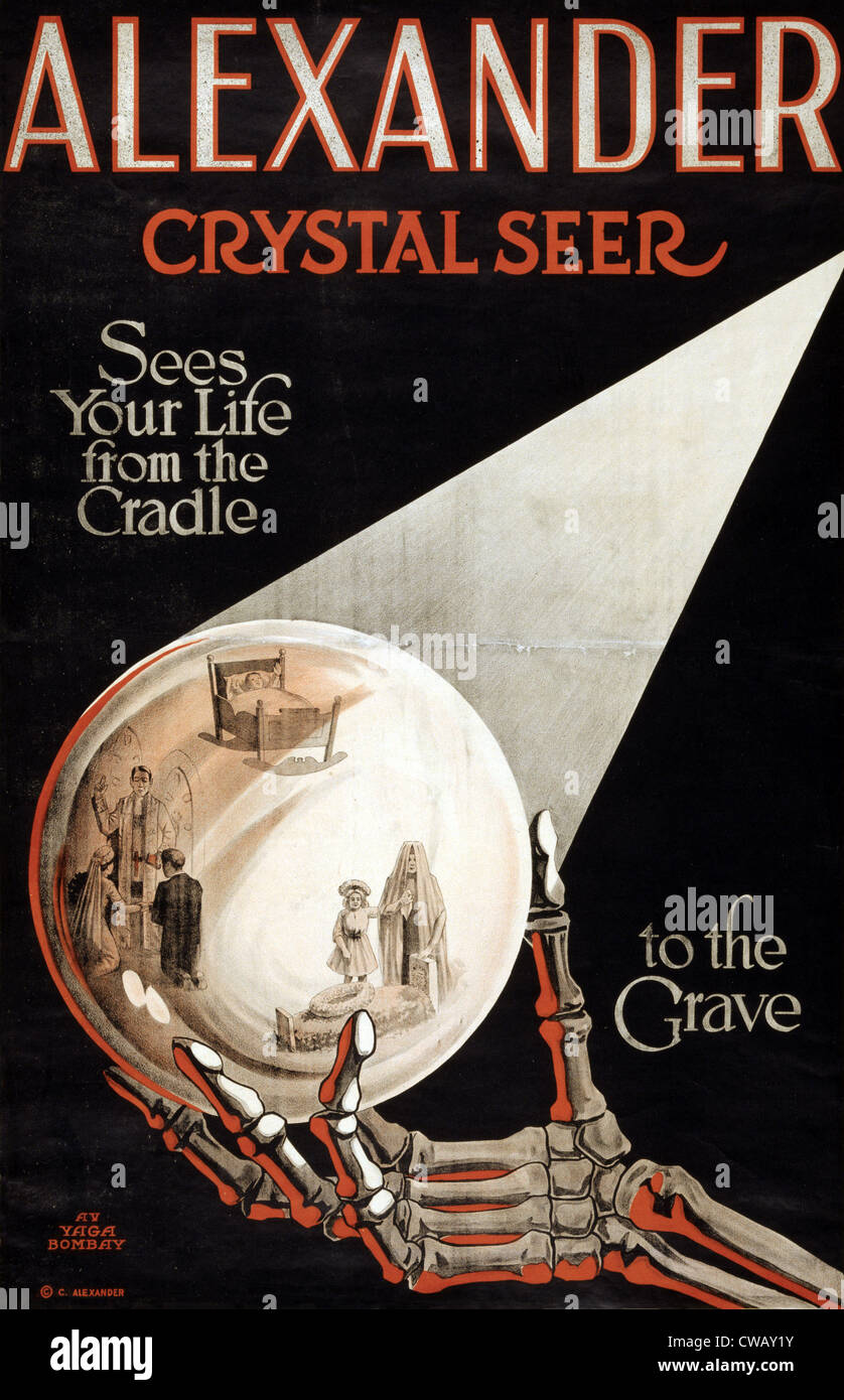 Poster for stage magician and seer Claude Alexander, text reads ...