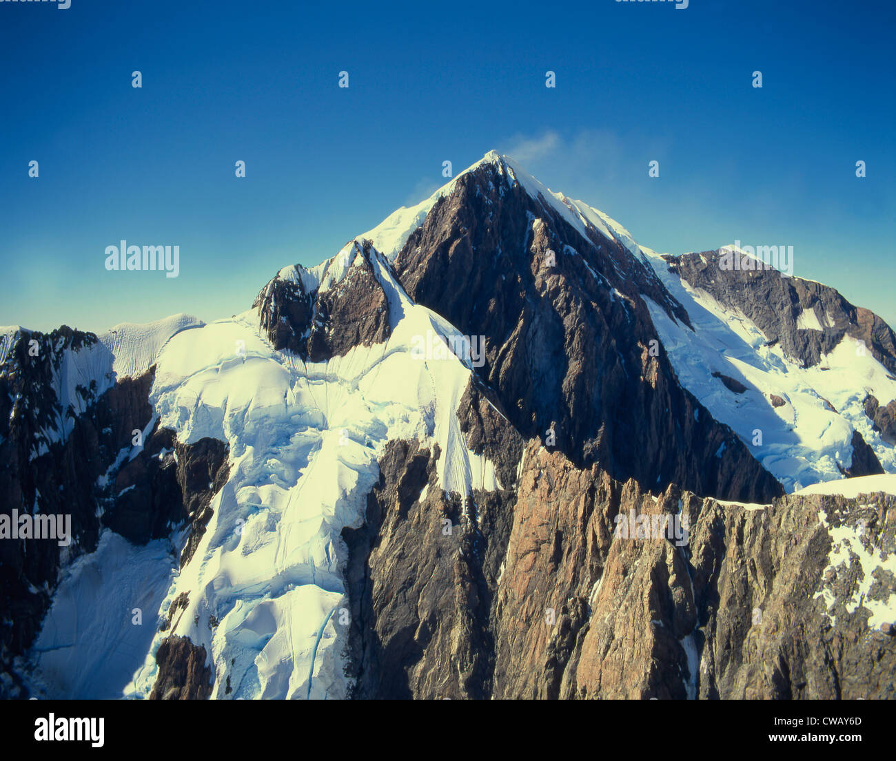 New Zealand, Mount Cook N.P., Mount Cook, aerial Stock Photo - Alamy