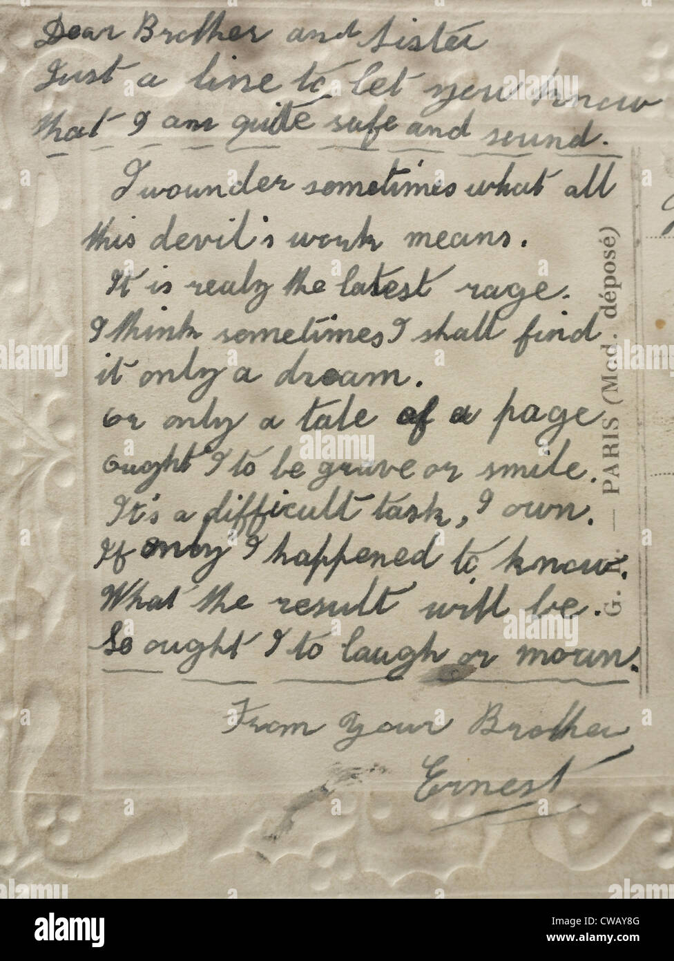 Soldier letter trench hi-res stock photography and images - Alamy