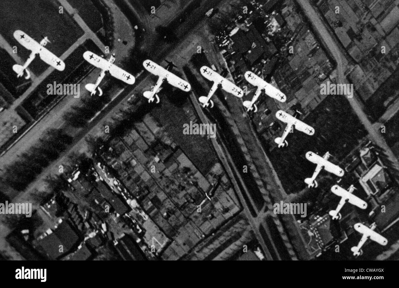 Nazi Germany, German fighter squadron in an air exercise, c. 1935 Stock ...