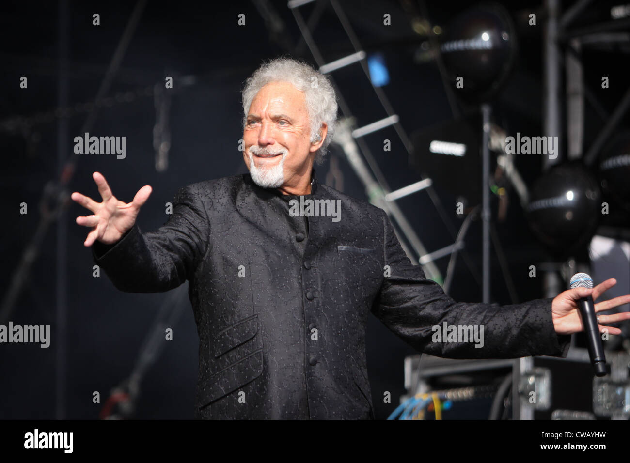 Sir Tom Jones performing live on stage at V Festival in Hylands Park ...