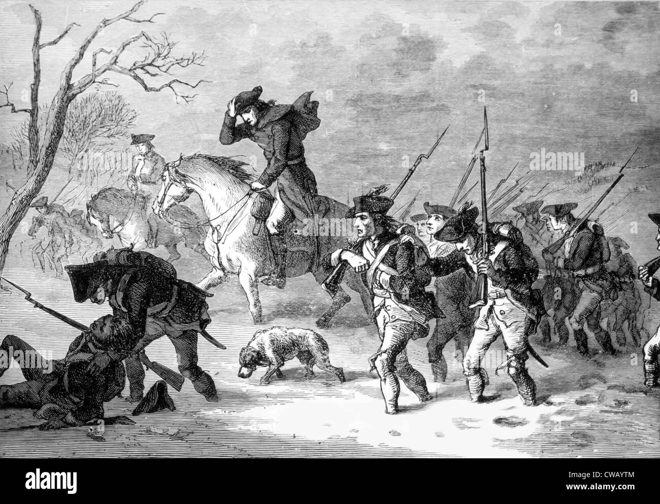 General George Washington's army marching to Valley Forge, Pennsylvania ...