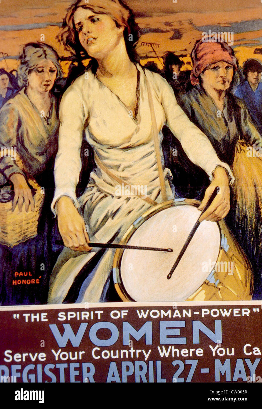 World War I American homefront service poster by Paul Honore, ca. 1917 ...