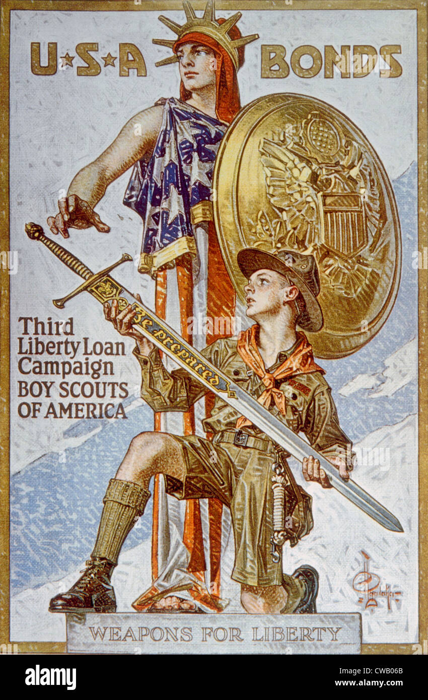 Original 1918 American World War I Propaganda Poster Ww1