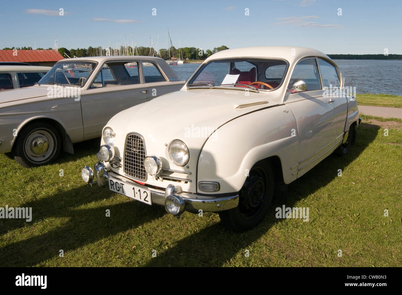 saab 95 classic swedish car sweden cars foglight foglights Stock Photo ...