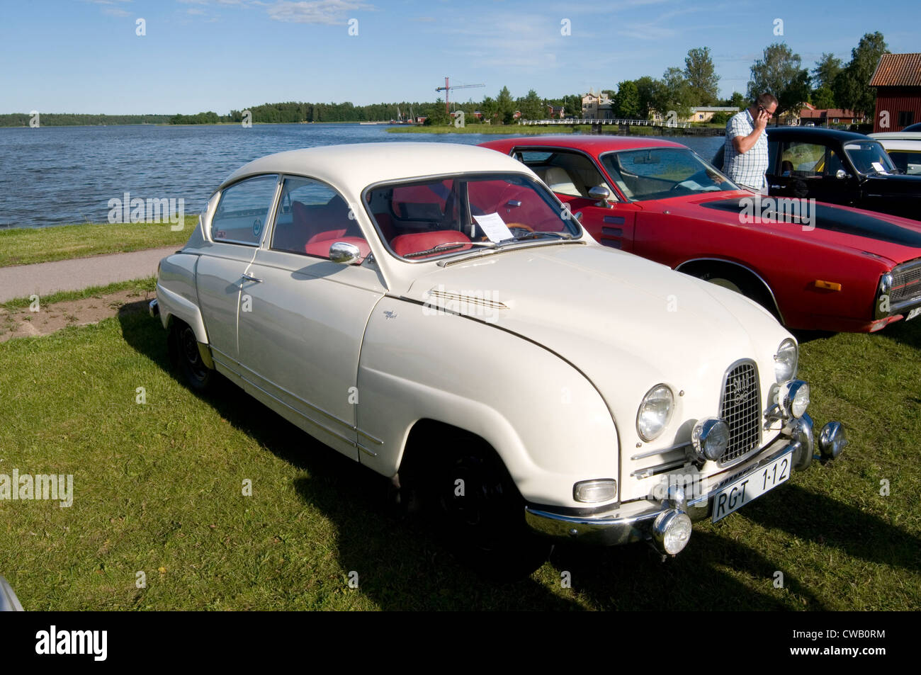 saab 95 classic swedish car sweden cars foglight foglights Stock Photo ...