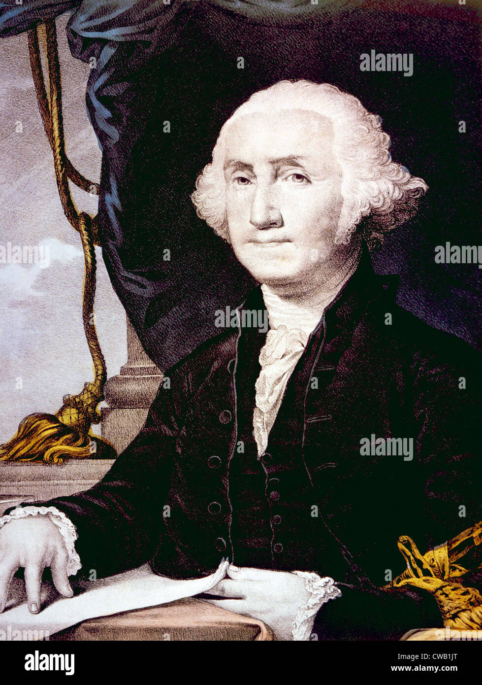 George Washington (1732-1799), U.S. President (1789-1797), lithograph ...