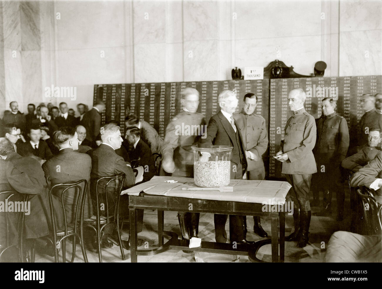 World War I, Vice President Thomas R. Marshall (blindfolded), who ...