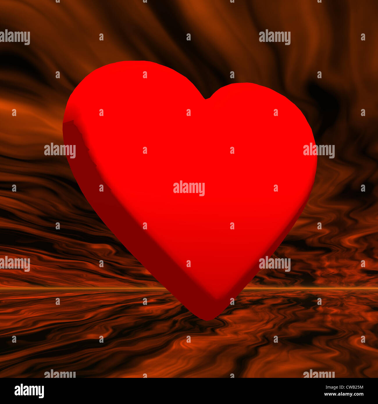 Big red heart in orageous background Stock Photo - Alamy