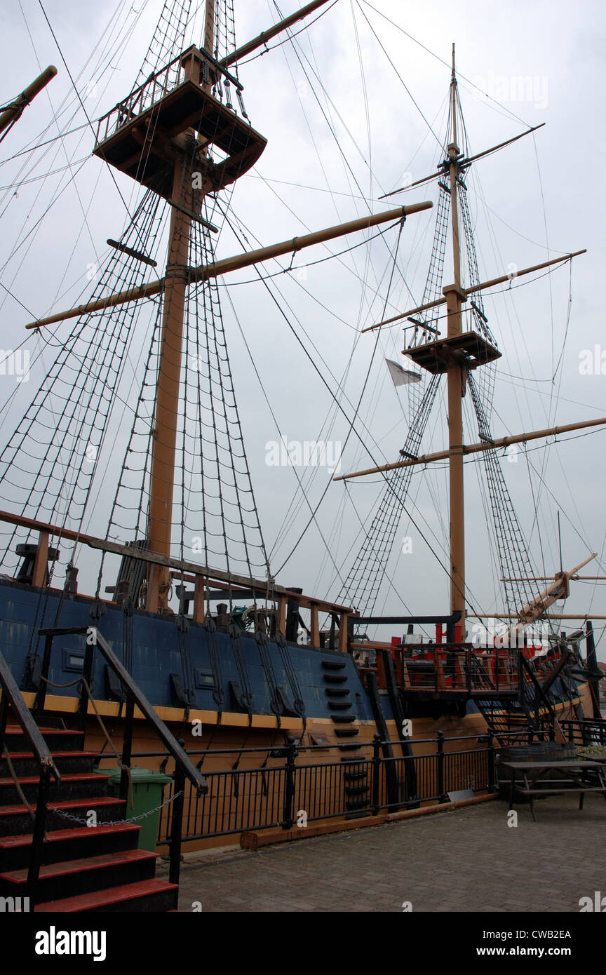 HMS Trincomalee at Hartlepool Historic Quay, Cleveland, UK Stock Photo ...