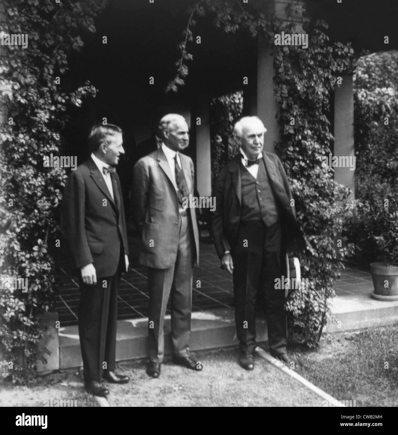 Harvey Firestone, Henry Ford, Thomas A. Edison at the Edison home in ...