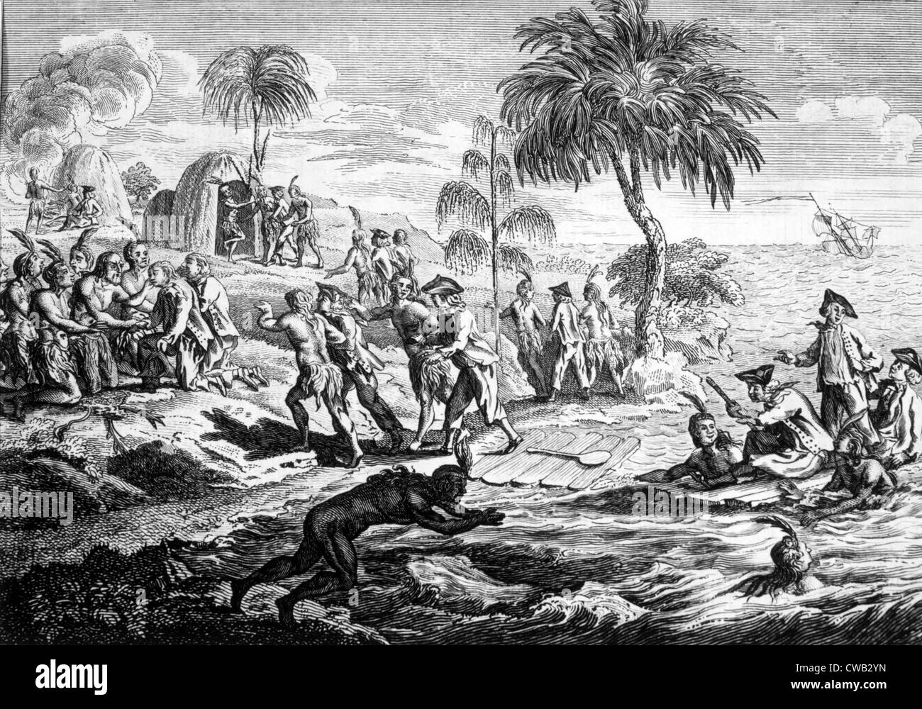 Woodes Rogers (c. 1679-1732), English privateer landing in California ...