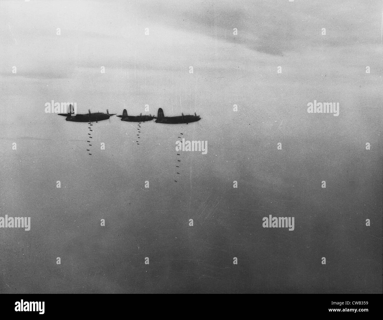 World War II, U.S. Air Force on a bombing mission, circa 1940-1946 ...