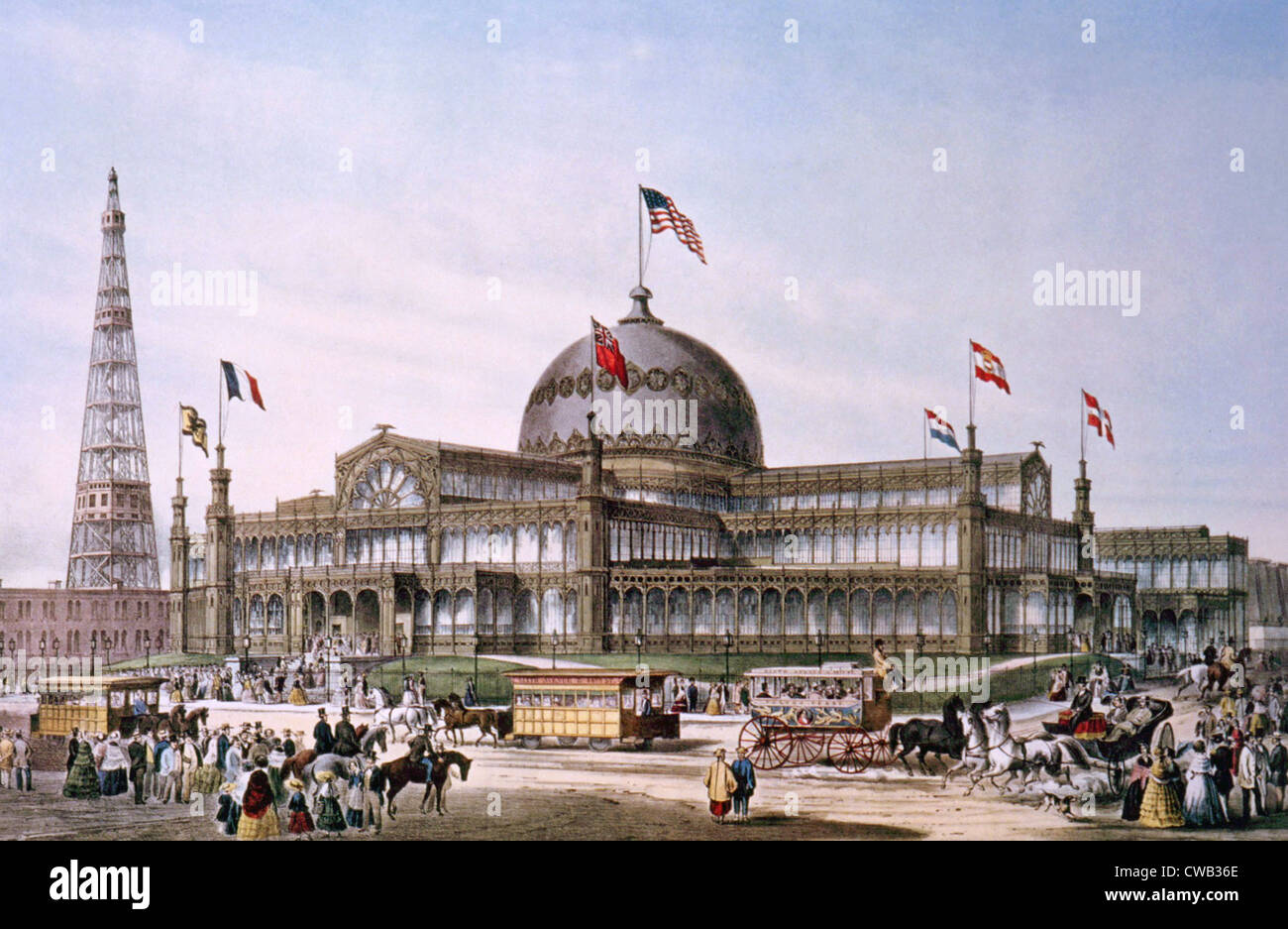 New York Crystal Palace, Currier & Ives, 1853 Stock Photo - Alamy
