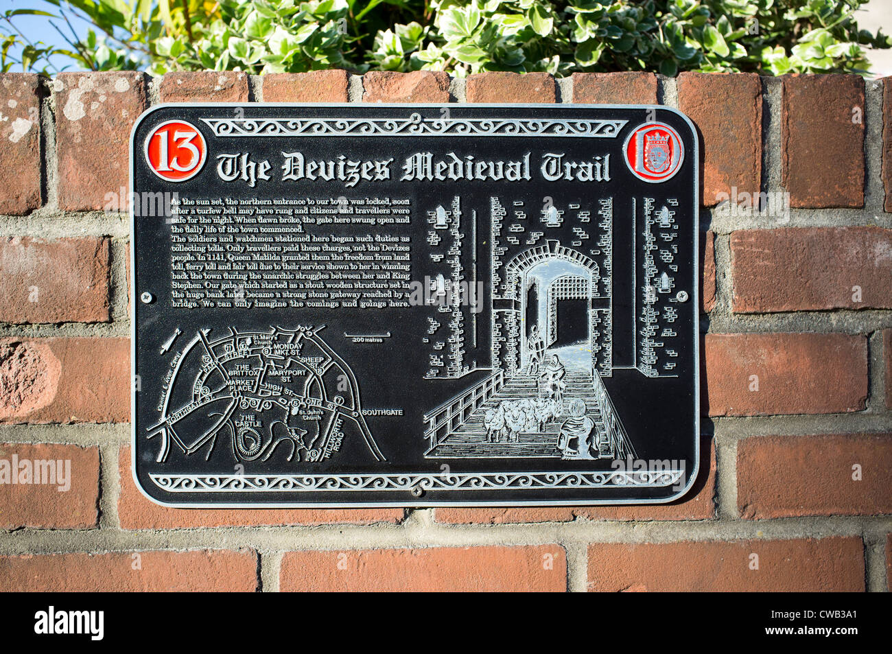 The Devizes Medieval Trail Sign Stock Photo - Alamy