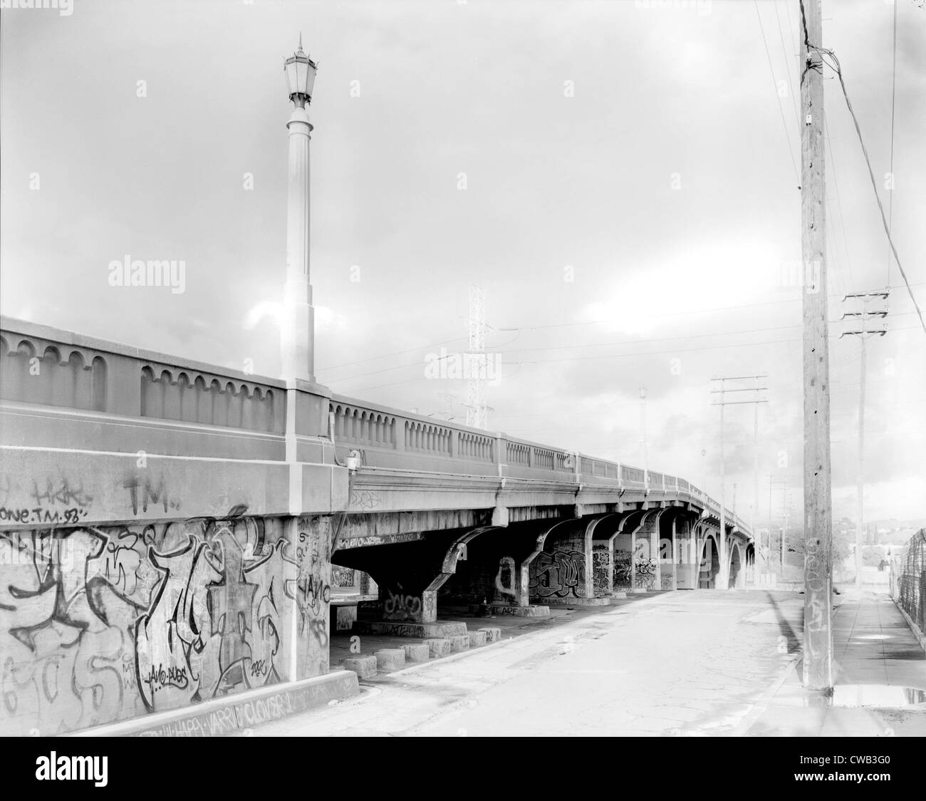 Los Angeles, North Spring Street Bridge, California, photograph 1980s ...