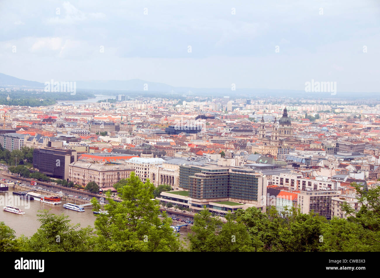 Budapest Hungary cityscape landscape panorama with Danube River Stock ...
