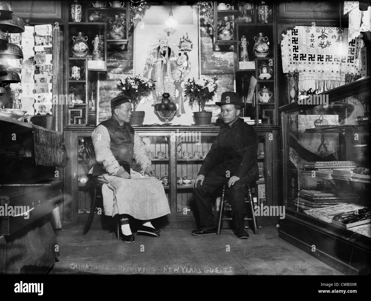 Chinatown, receiving New Year's guests, circa 1900-1930 Stock Photo - Alamy