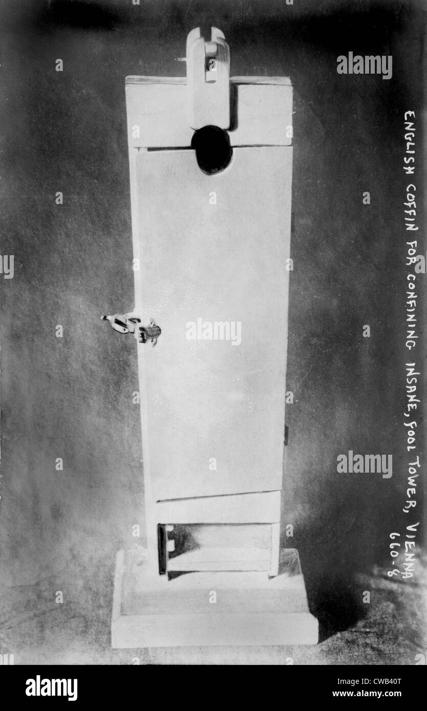 English coffin for confining the insane, from Fool's Tower (aka The ...