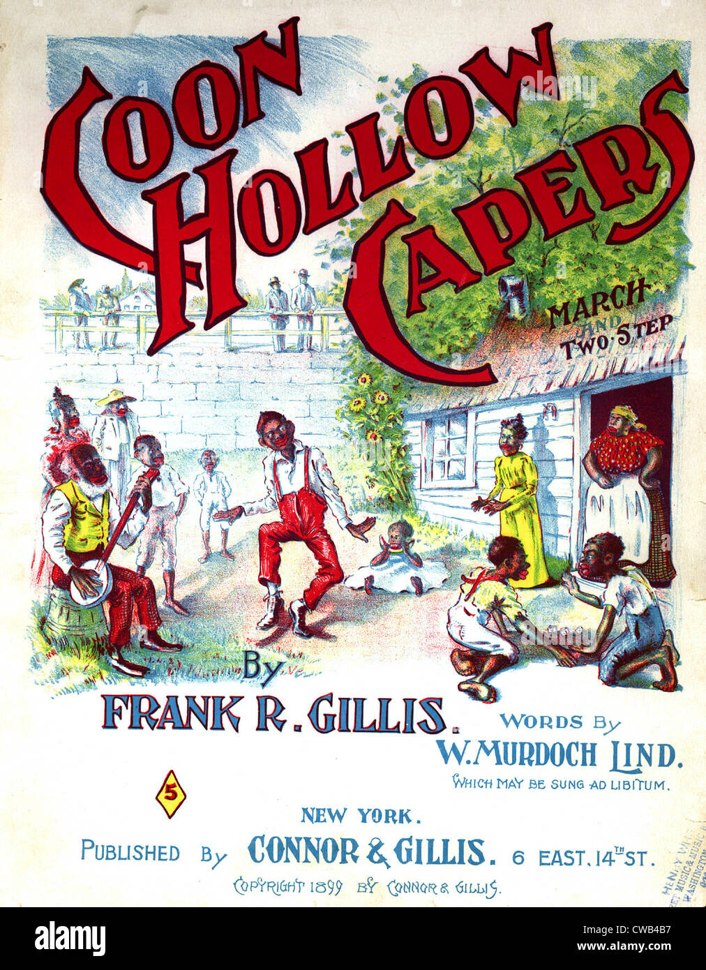 Sheet music, illustration shows African Americans dancing, playing ...