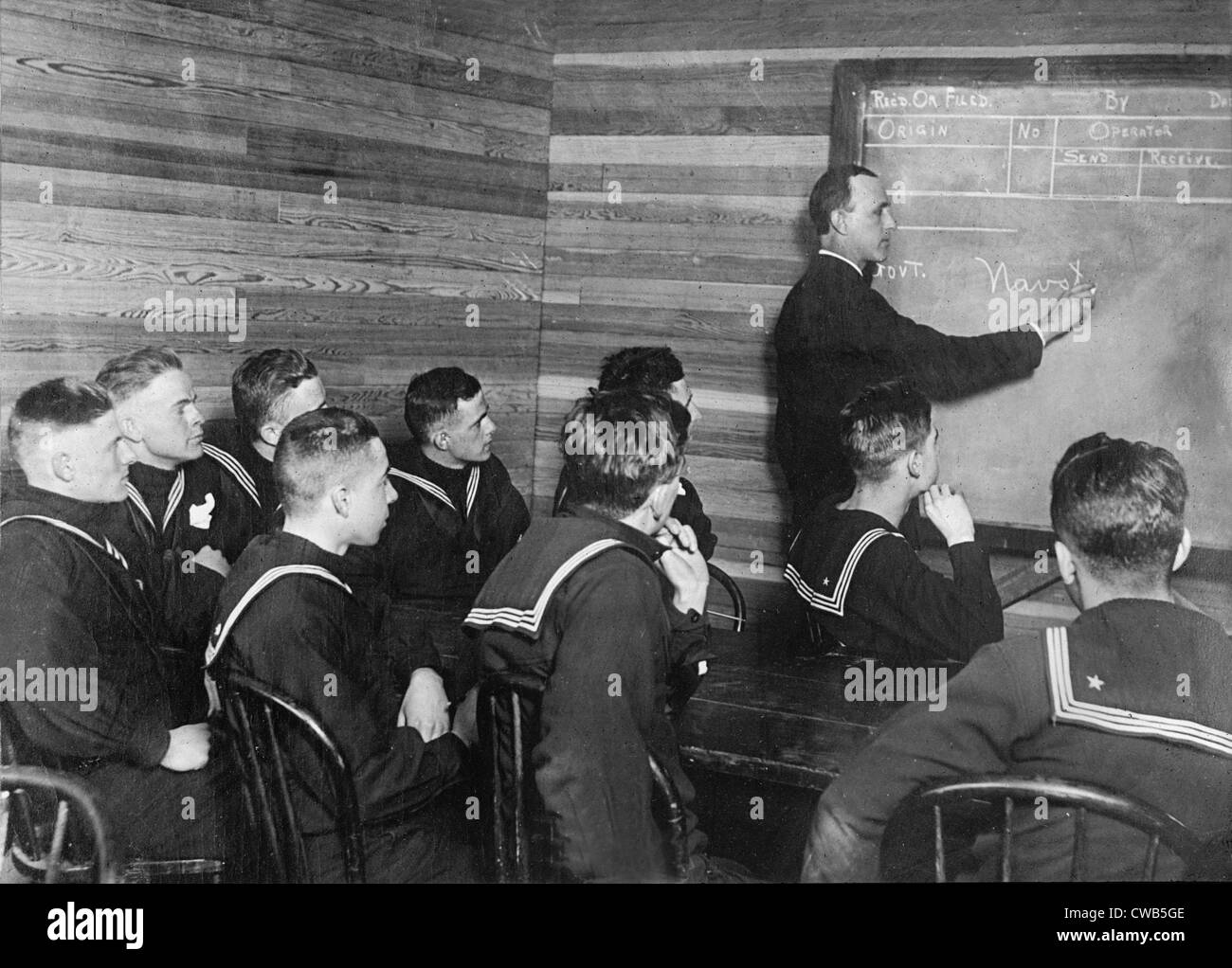Great Lakes Naval training station radio class, circa 1909-1920 Stock ...