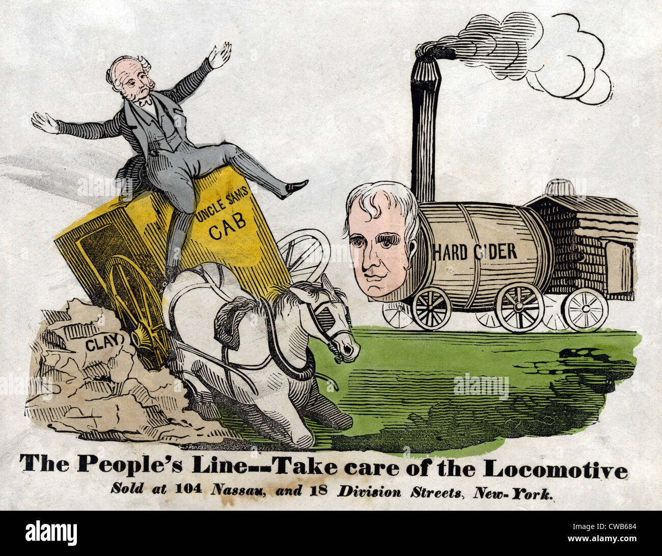 President Martin Van Buren drives "Uncle Sam's Cab," a carriage pulled ...