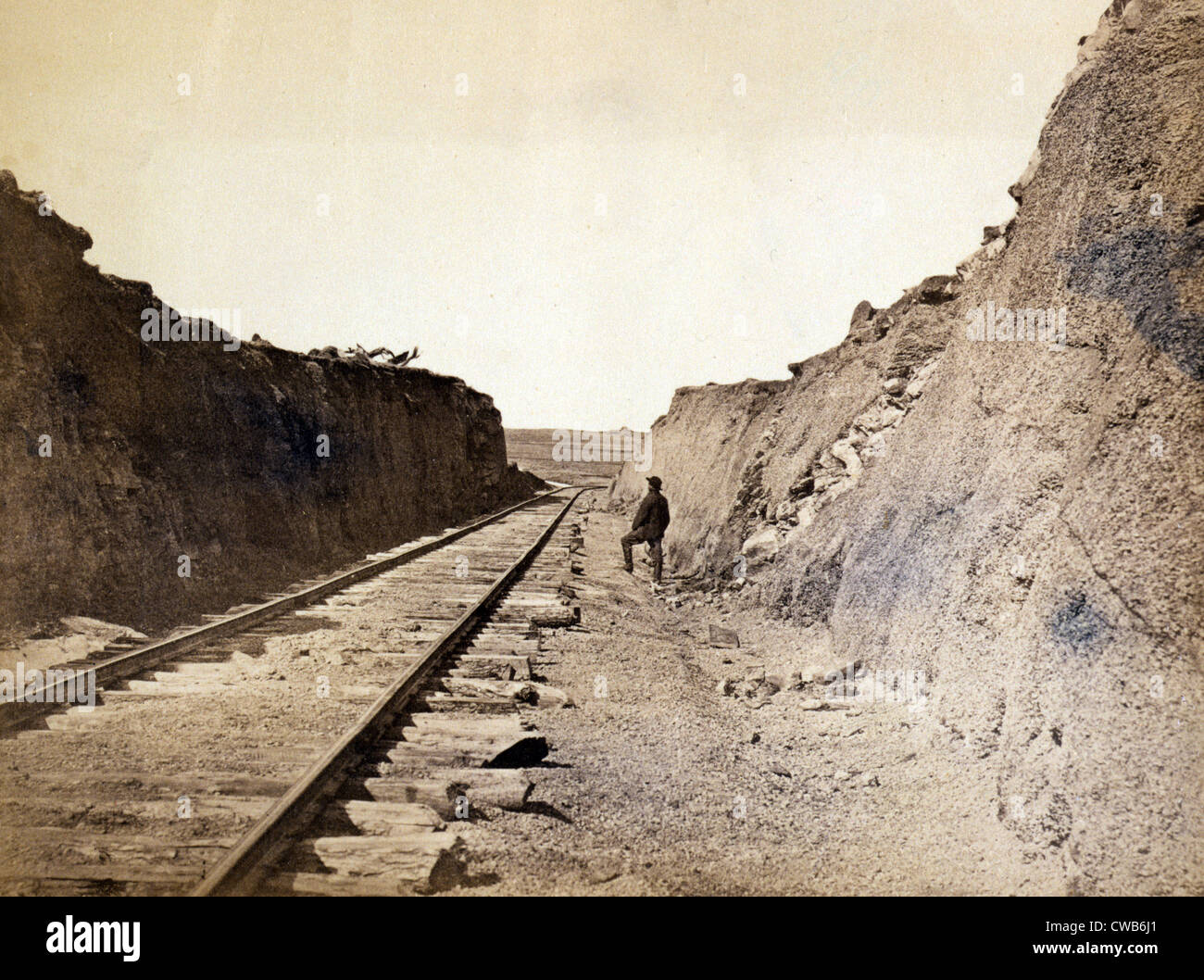 Malloy's cut - Central Pacific railroad tracks at Malloy's cut in the ...