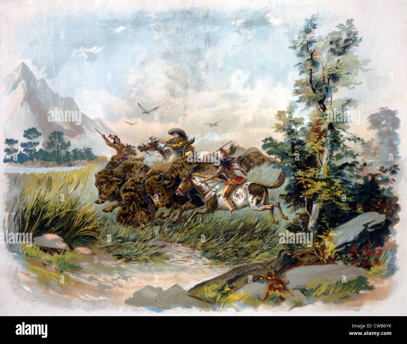 Buffalo hunting 19th century hi-res stock photography and images - Alamy