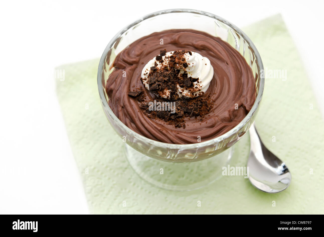 Dark chocolate mousse dessert Stock Photo - Alamy
