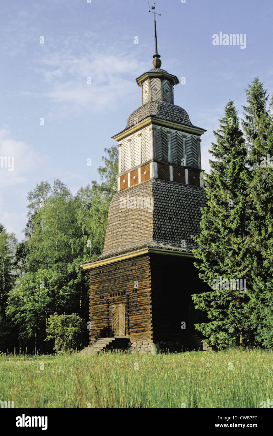 19th century bell tower of the Petajavesi Old Church, Finland Stock ...