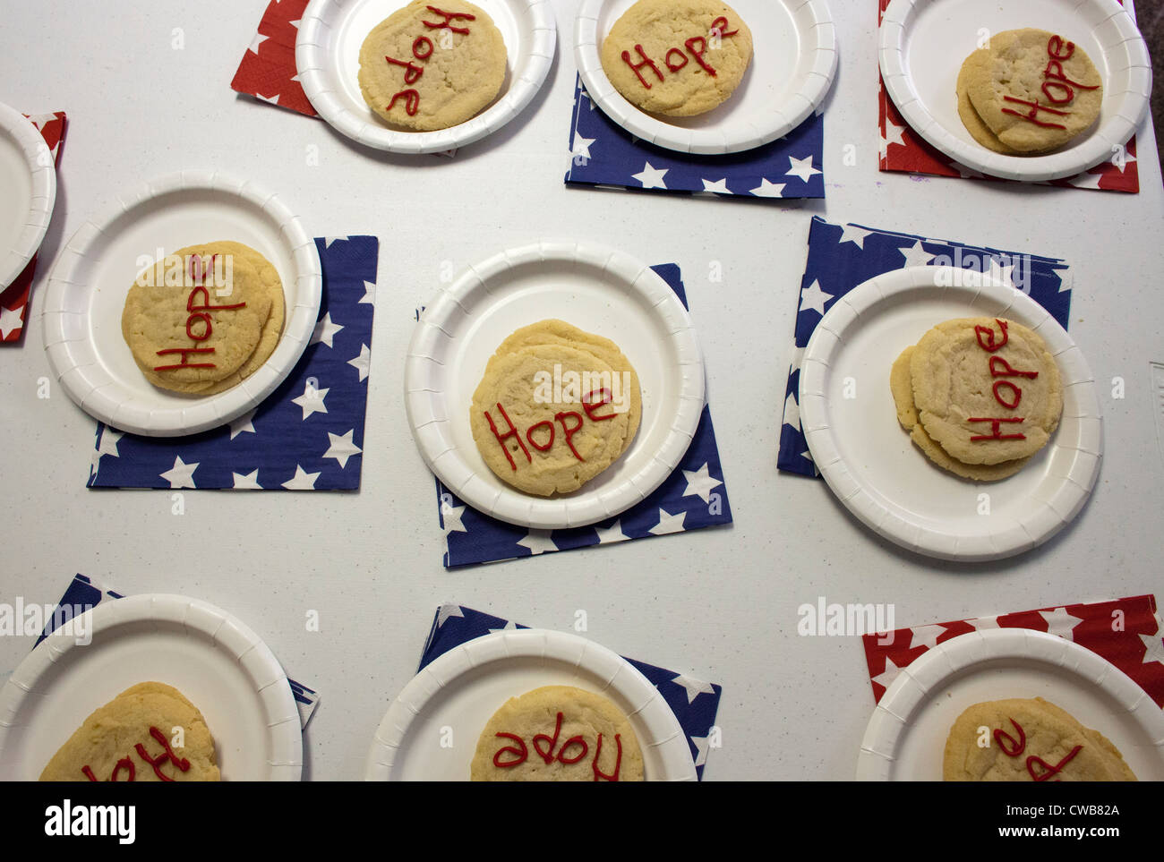 Cookies with word "hope" written in icing await kids at snack time ...