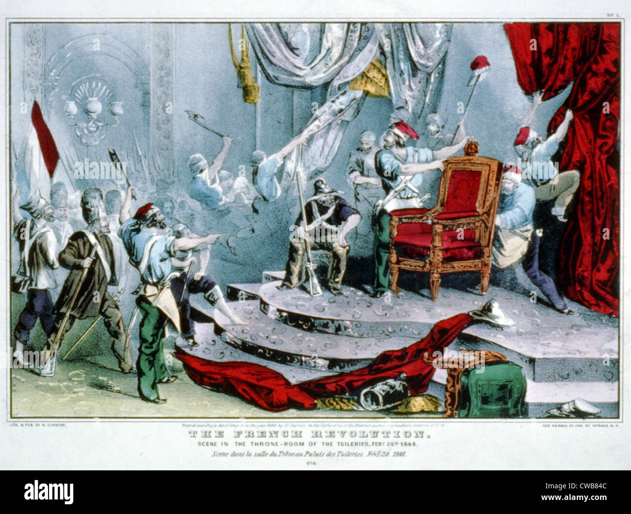 1848, The French revolution: scene in the throne-room of the Tuileries ...