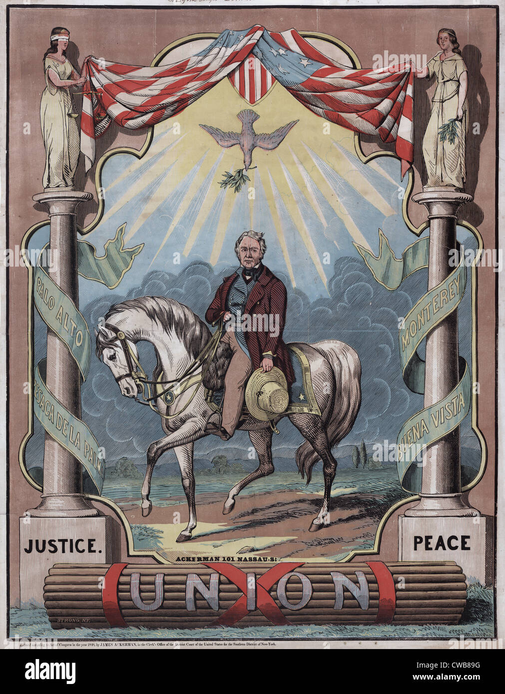 Zachary Taylor, "rough & ready". Color campaign poster for Democratic ...