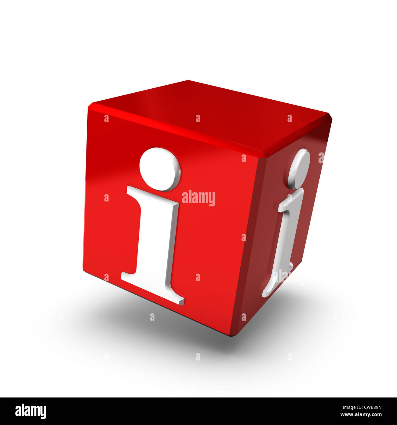 A red information box floating on a white background Stock Photo - Alamy