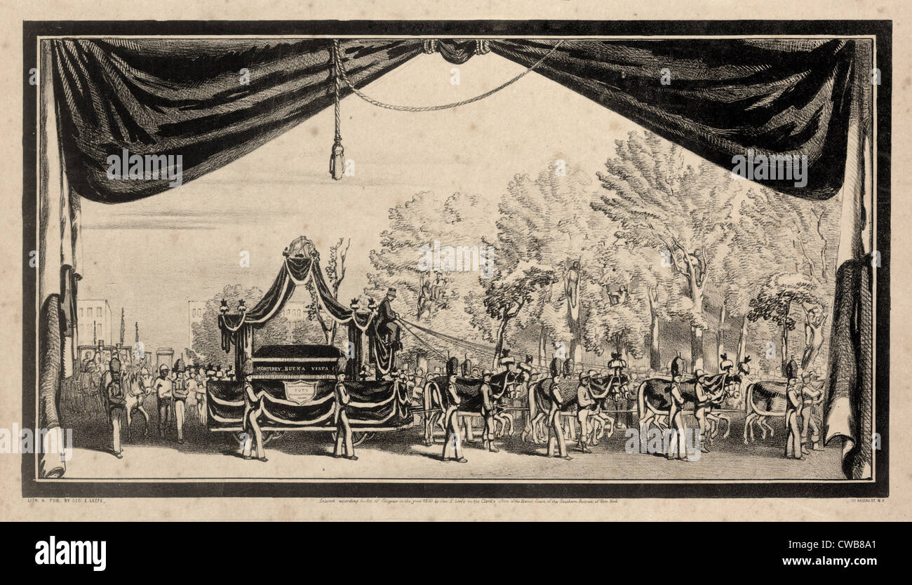 Zachary Taylor. Grand funeral pageant at New York July 23, 1850, in ...
