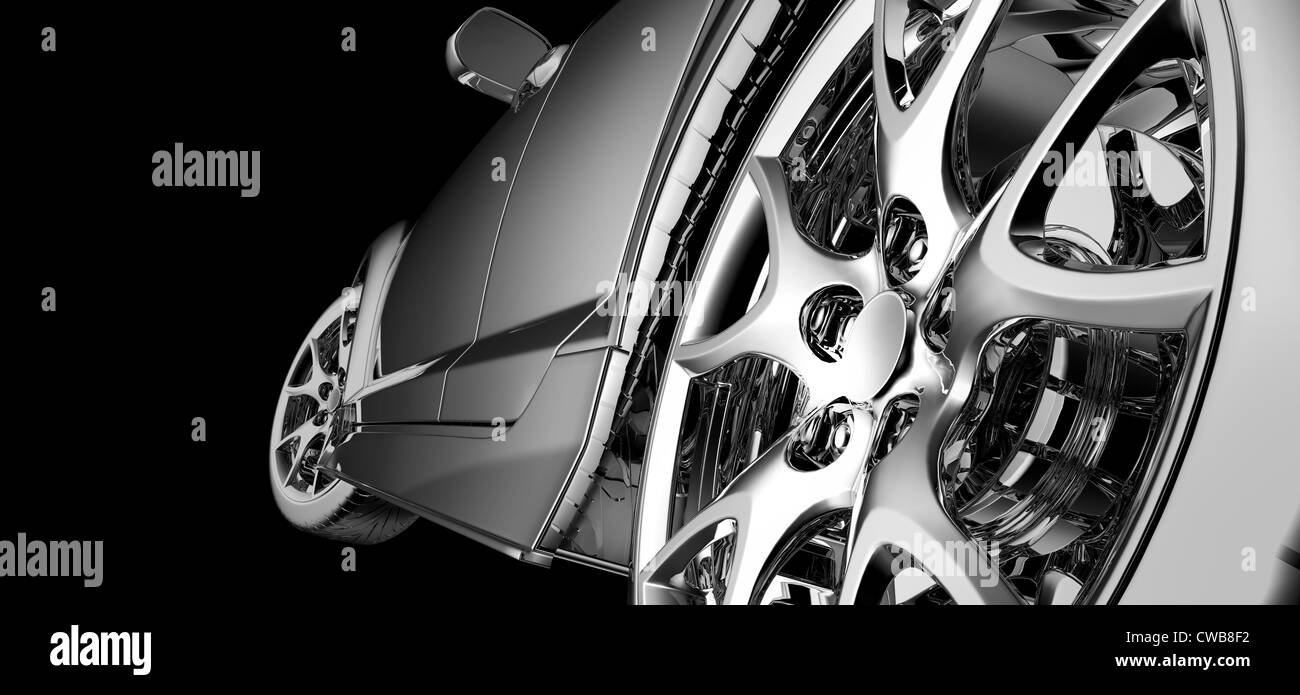 Car design sport 3d technology Black and White Stock Photos & Images ...