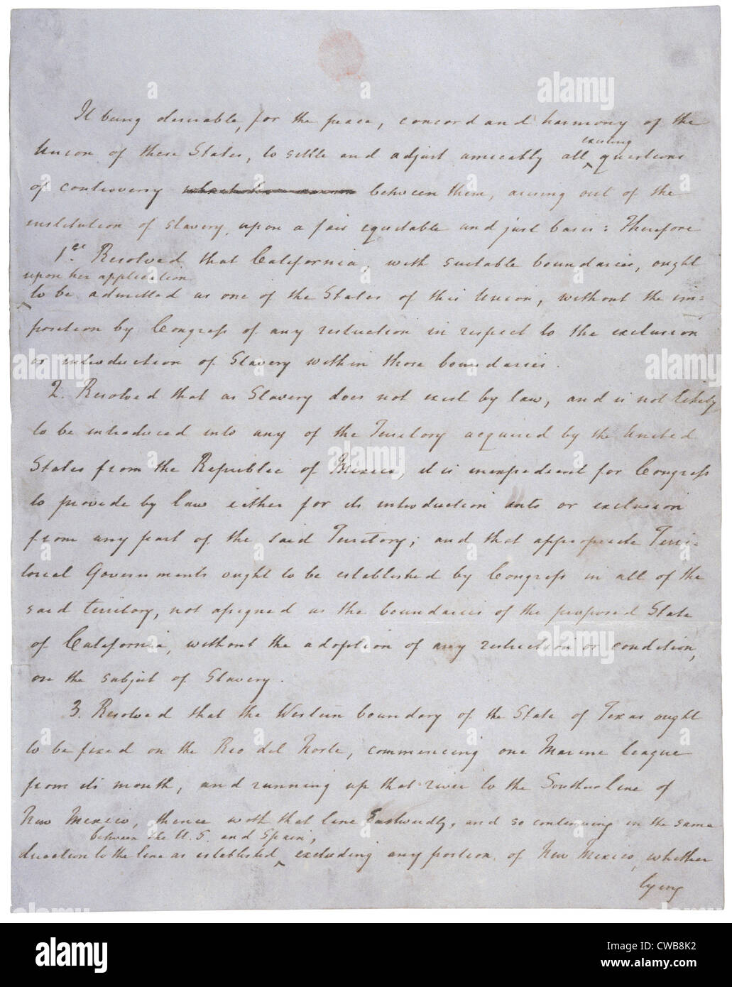 Compromise of 1850. Resolution introduced by Senator Henry Clay. Henry ...