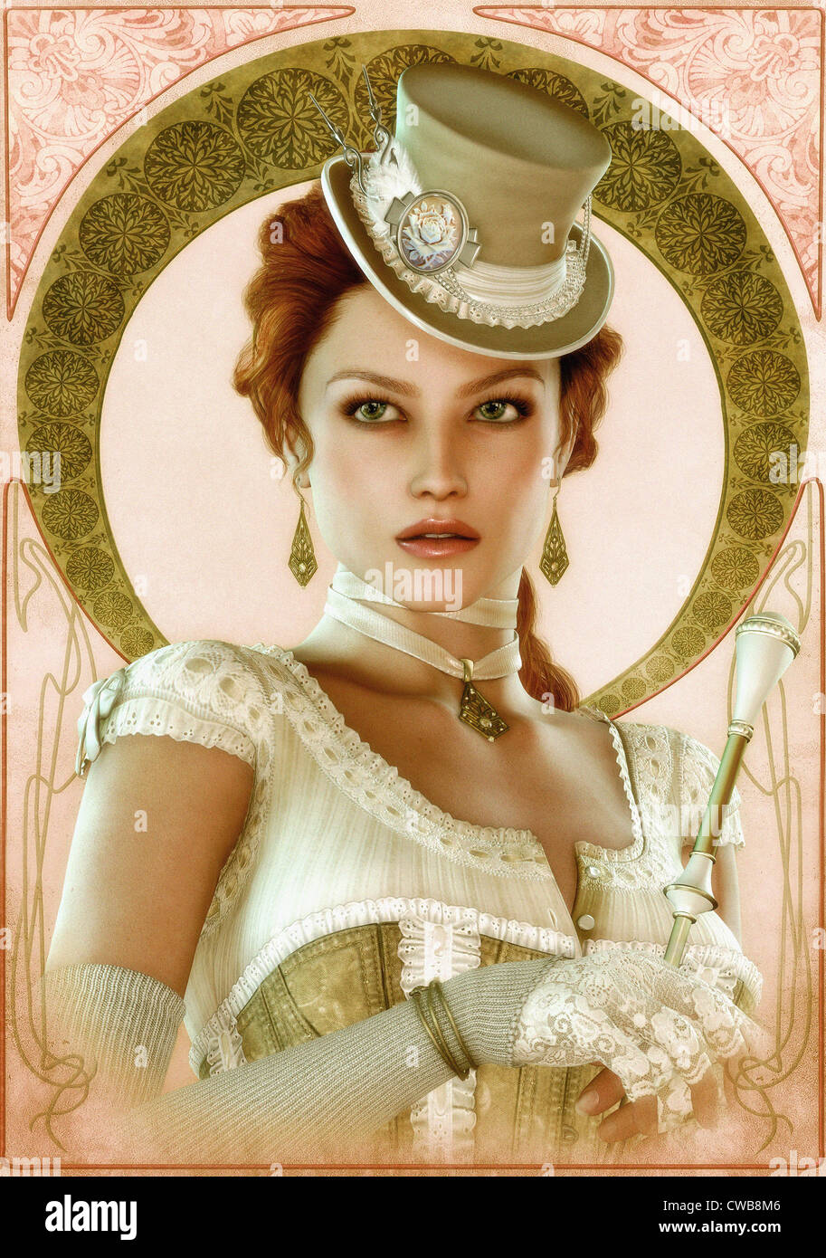 a distinguished lady in vintage style Stock Photo - Alamy