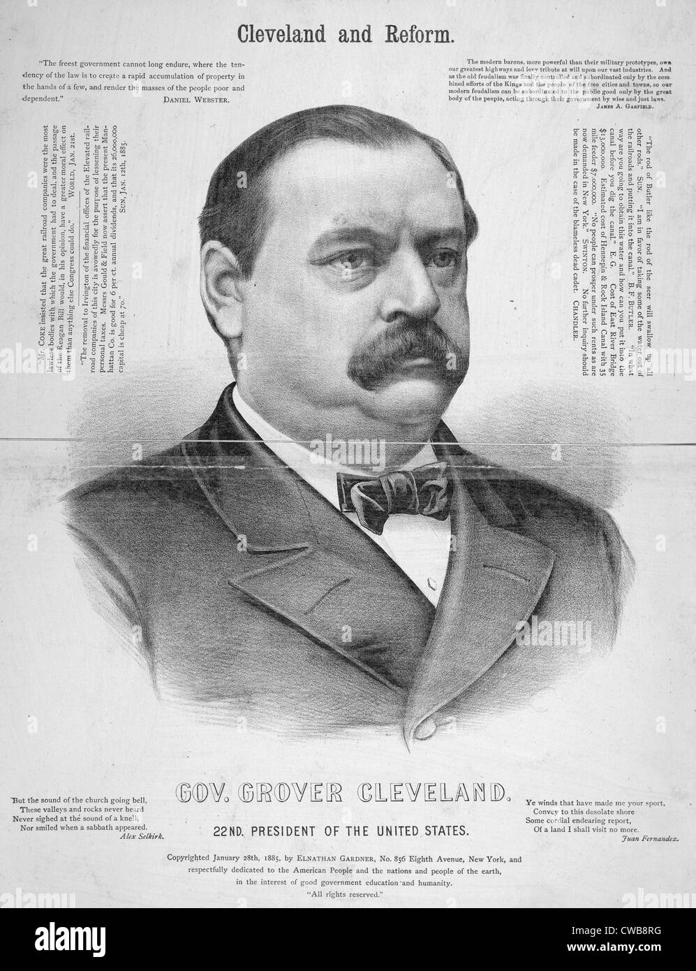 President Grover Cleveland, broadside celebrating Cleveland's ...
