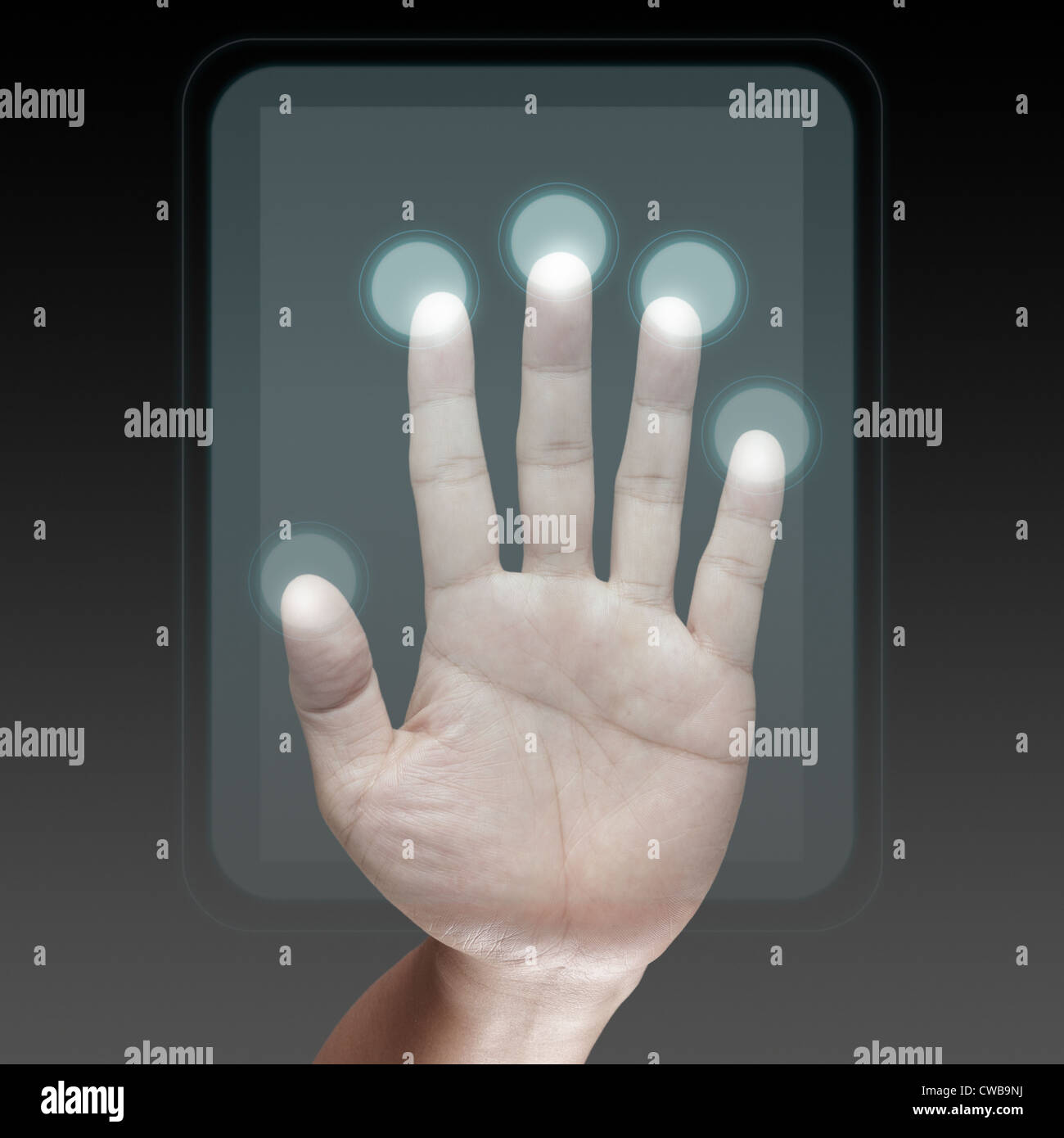 businessman hand pushing on a touch screen interface Stock Photo - Alamy