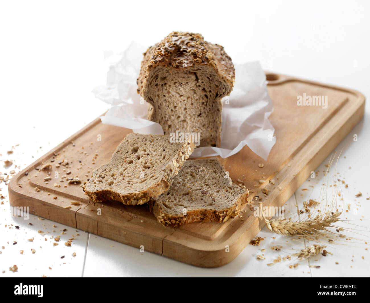 bread on white background Stock Photo - Alamy