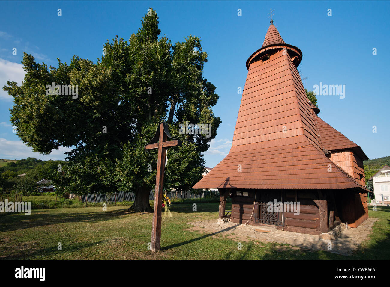 The Greek Catholic wooden church of St Lucas the Evangelist in Trocany ...