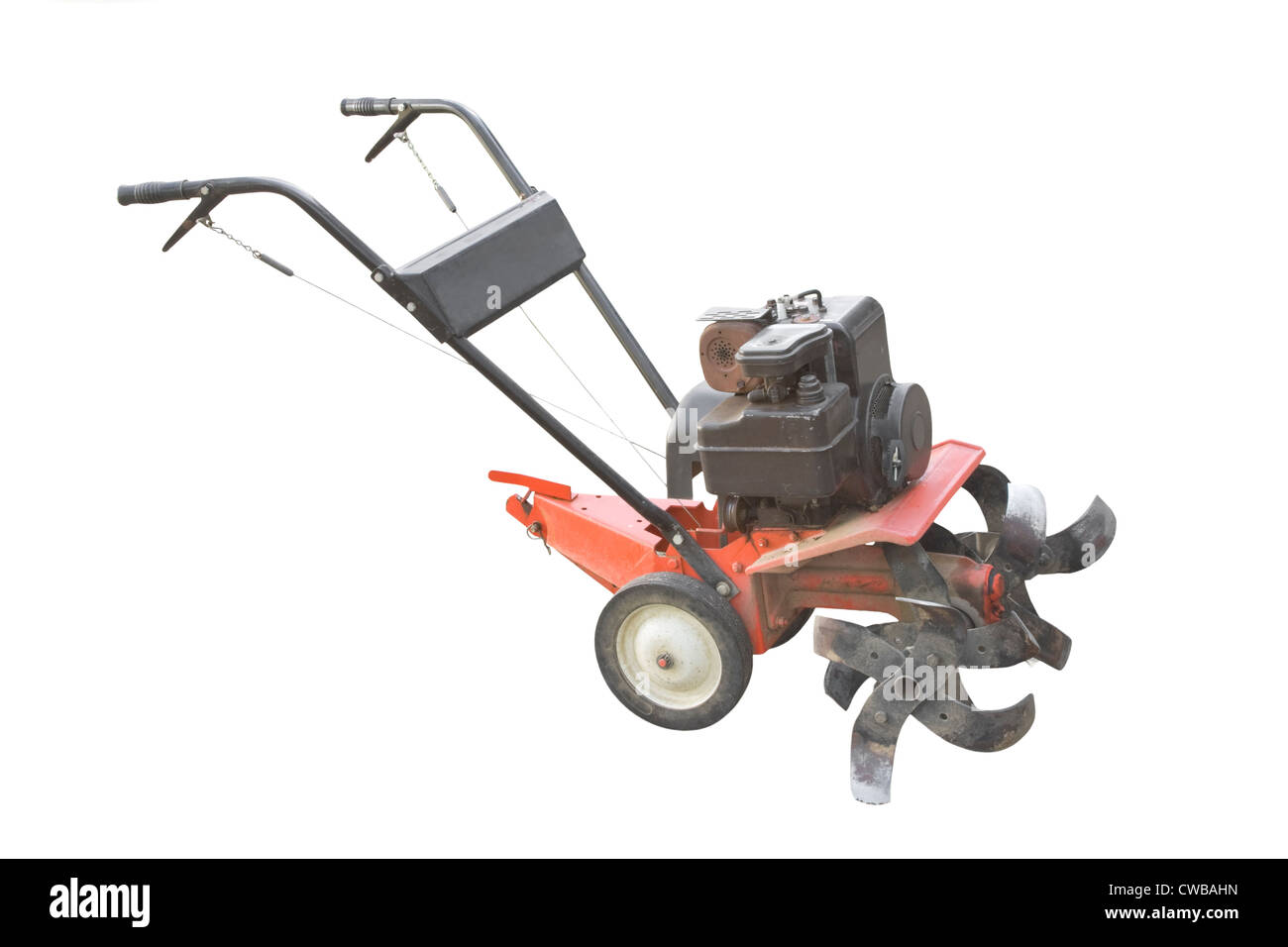 Rototiller on white background Stock Photo - Alamy