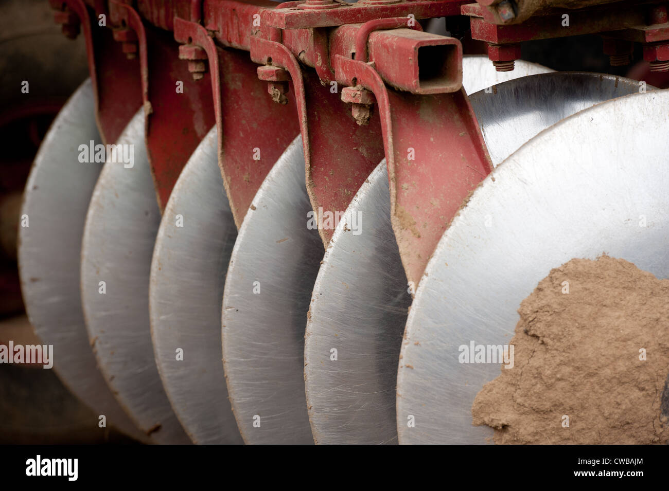 Blades of crop harvest machine Stock Photo - Alamy
