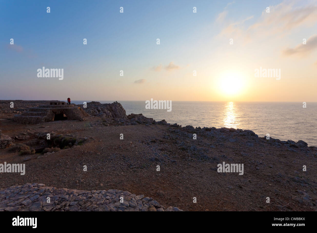 Lighthouse Punta Nati Menorca Sunset Stock Photo - Alamy