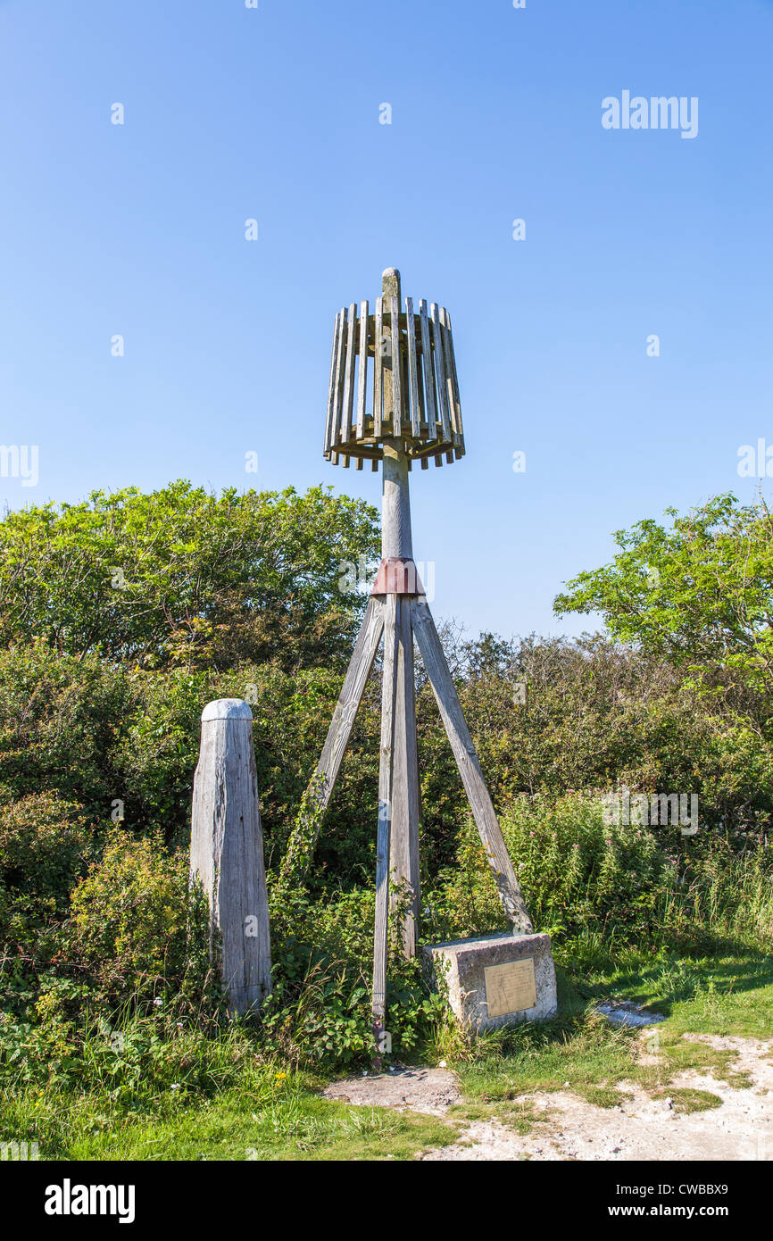 Tennyson monument (original version) near The Needles, Isle of Wight ...